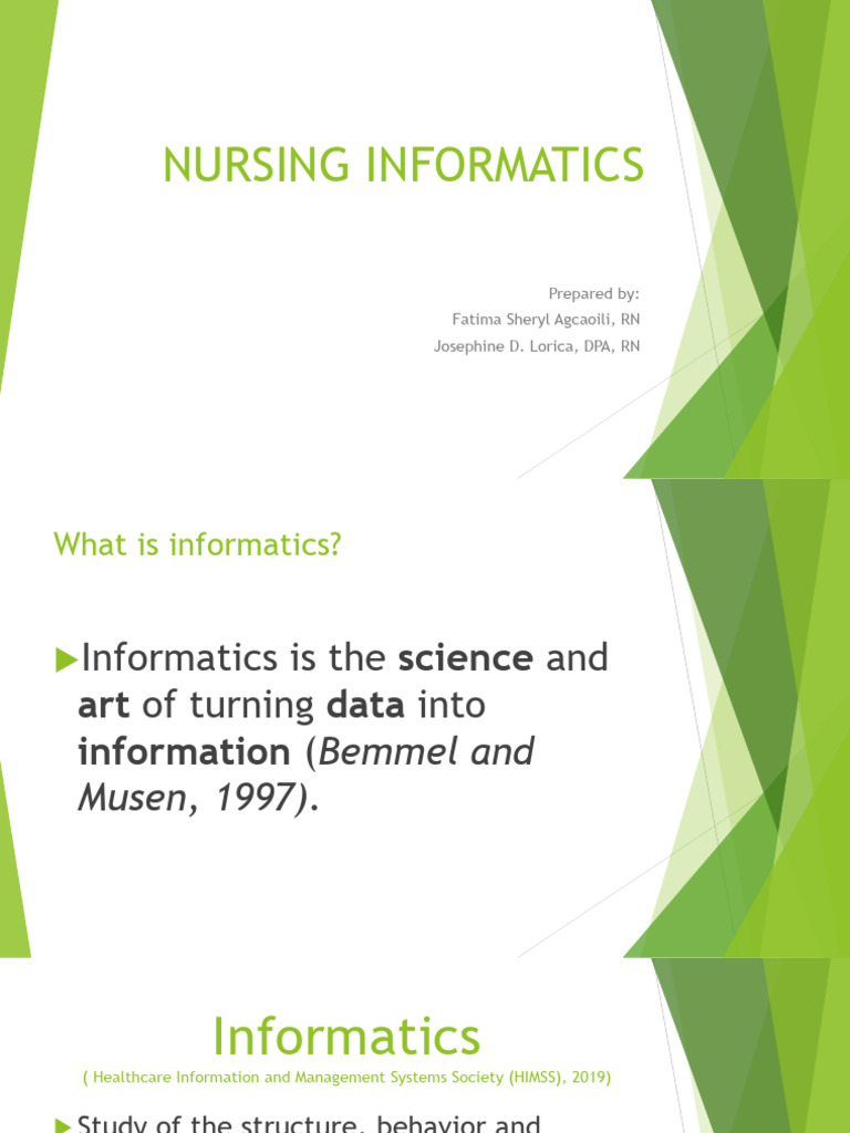 2 Nursing Informatics - Intro | PDF | Health Informatics | Nursing