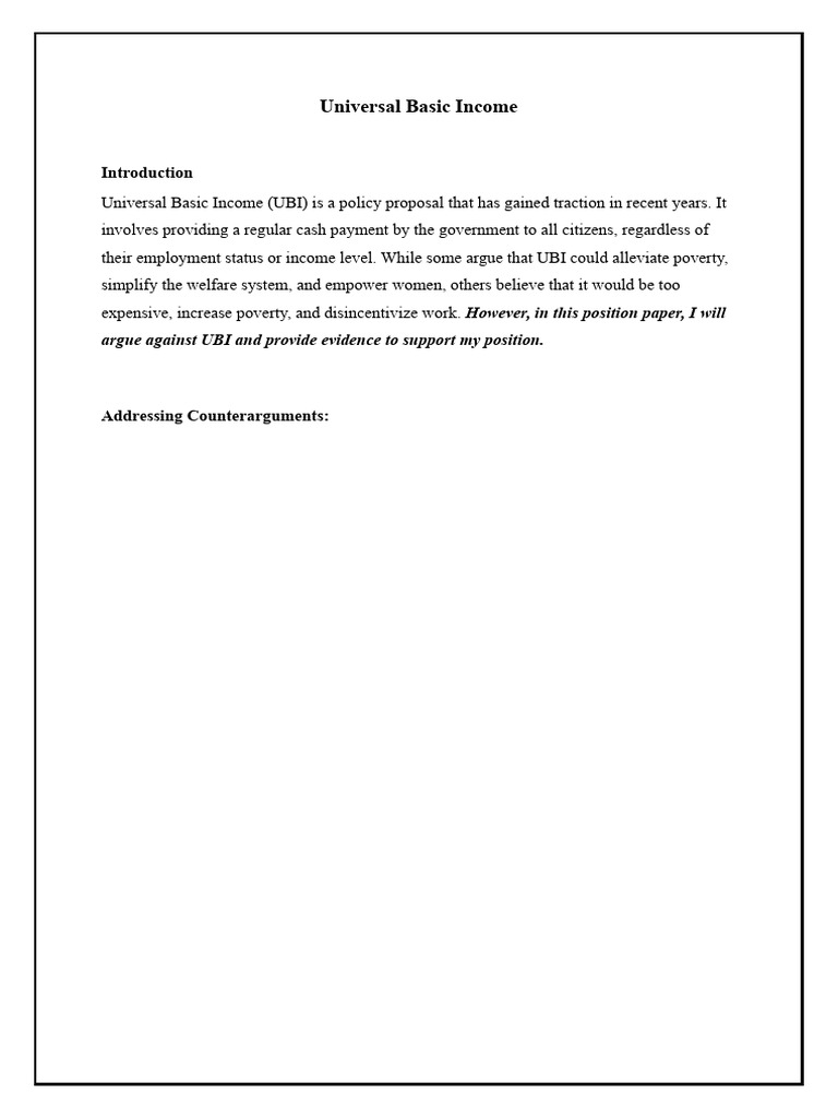 Universal Basic Income | PDF | Poverty | Poverty & Homelessness