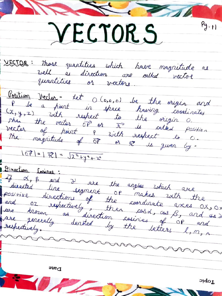 Vectors Maths ISC Project | PDF