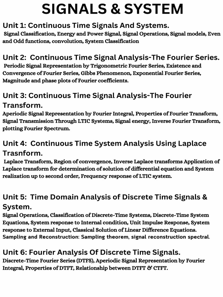 Signals and System | PDF