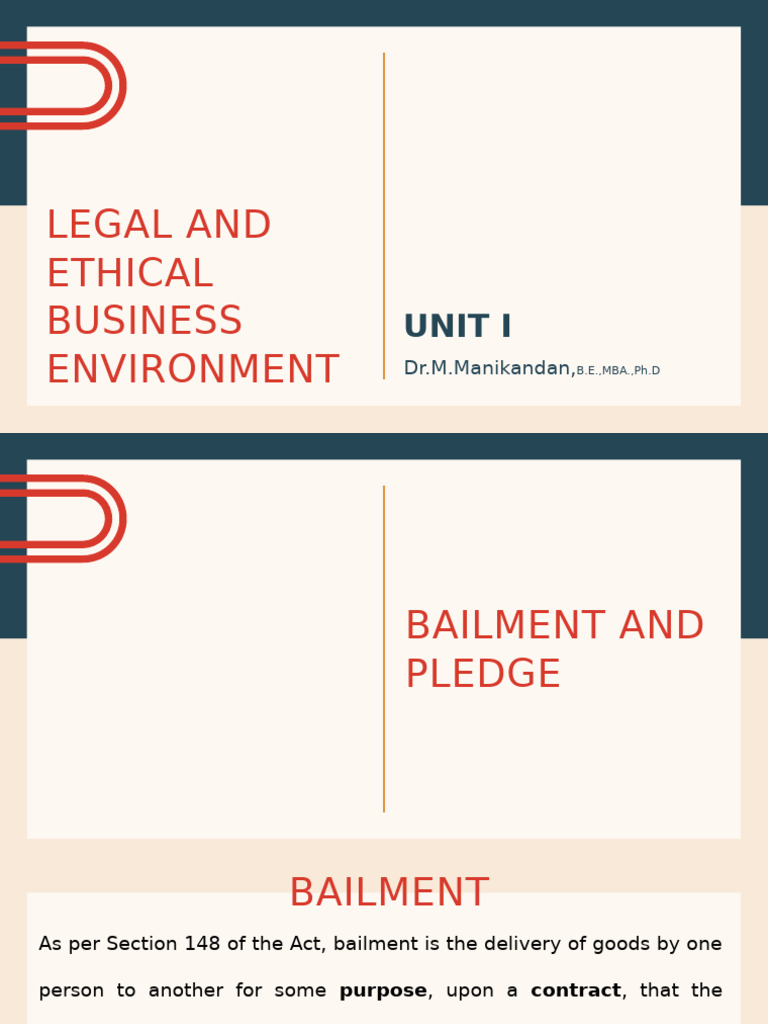 Bailment and Pledge | PDF | Indemnity | Debt