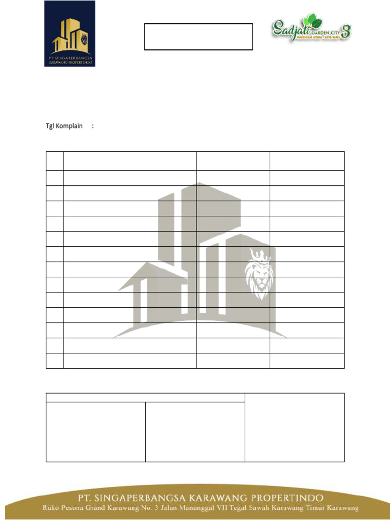 Form Komplain Dan Bast | PDF