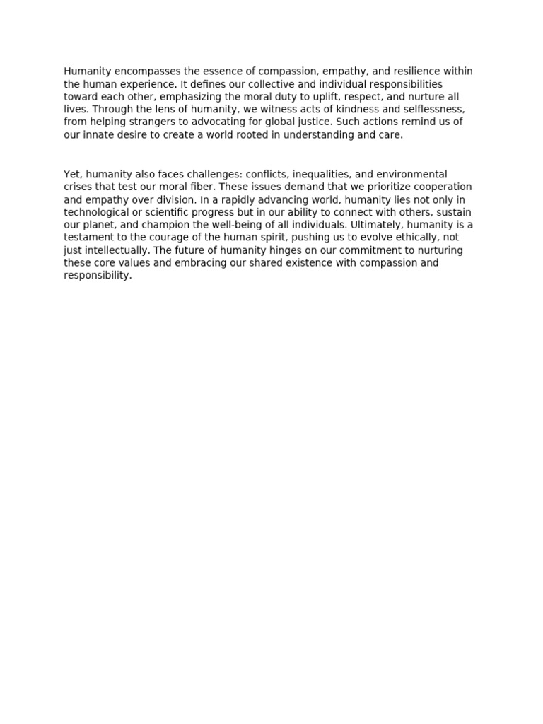 Humanity Encompasses The Essence of Compassion | PDF