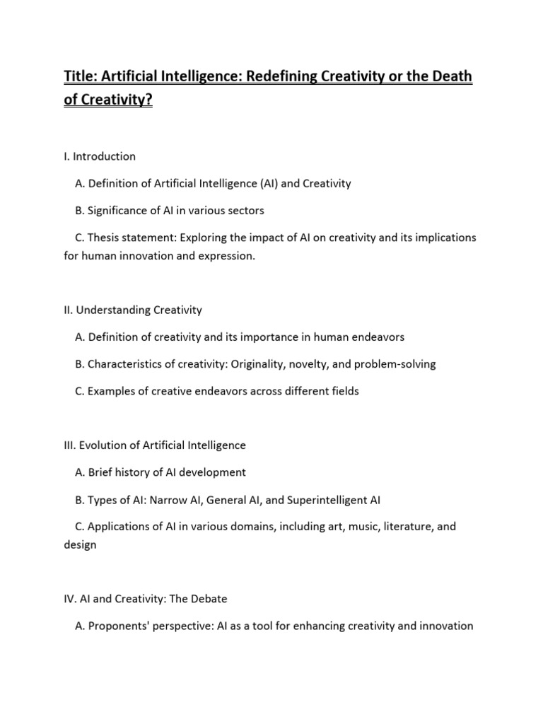 Artificial Intelligence - Redefining Creativity or The Death - of ...