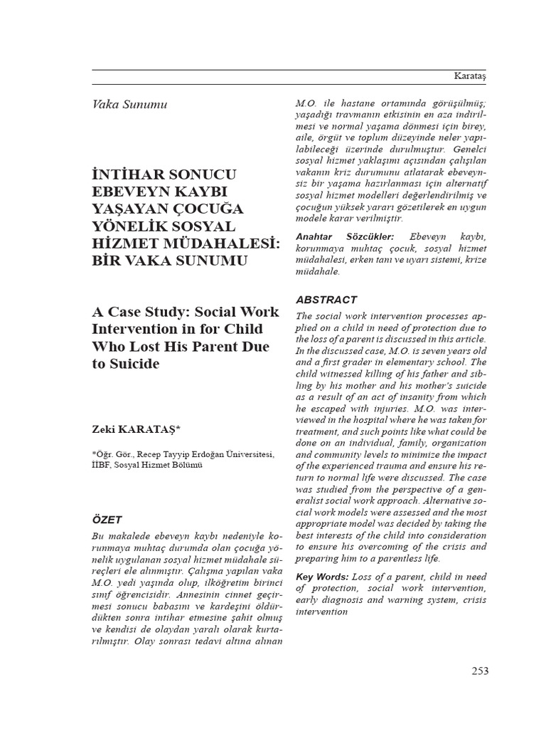 NT - Har Sonucu Ebeveyn Kaybi Ya - Ayan - Ocu - A y - Nel - K Sosyal H ...