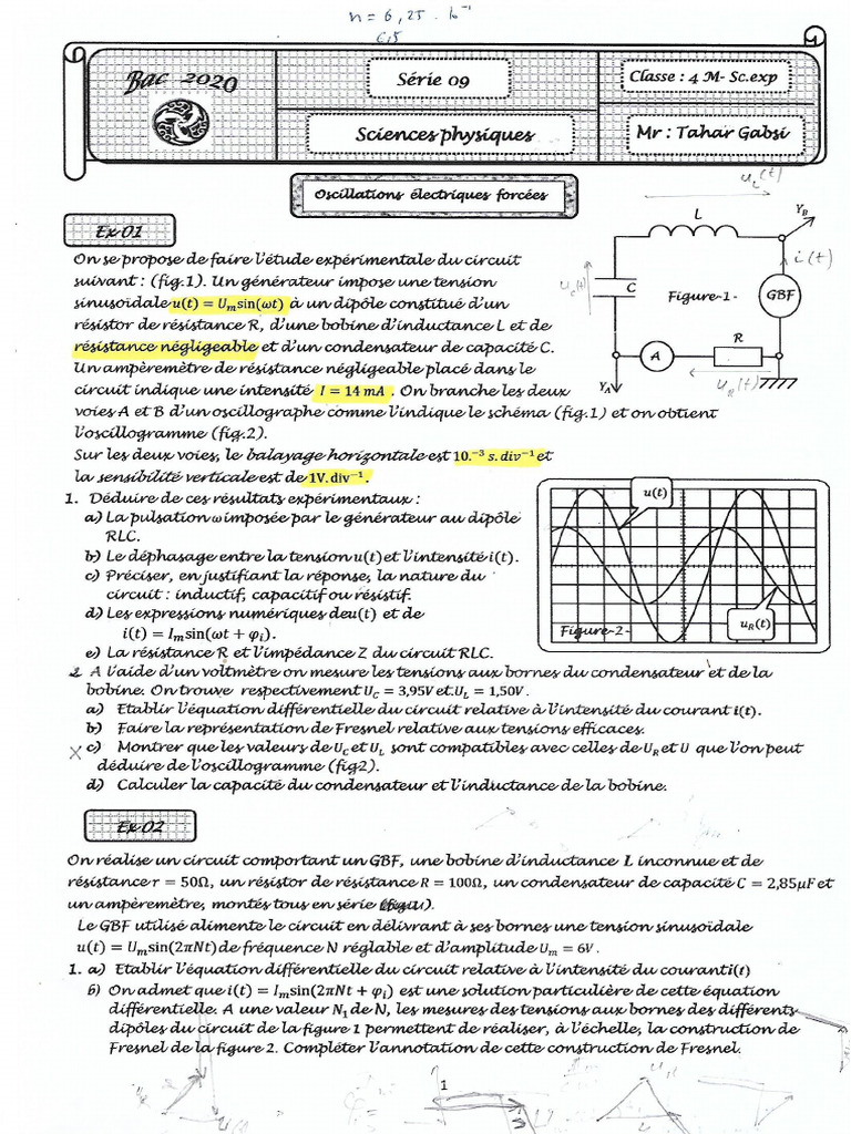 Lycée Pilote Bizerte - RLC Forcées 1 | PDF