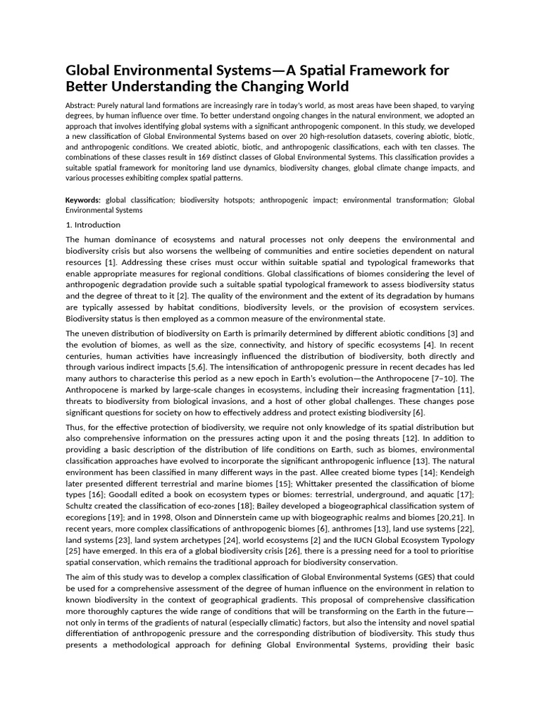Global Environmental Systems ENVISCIE Smarrize | PDF | Biodiversity ...