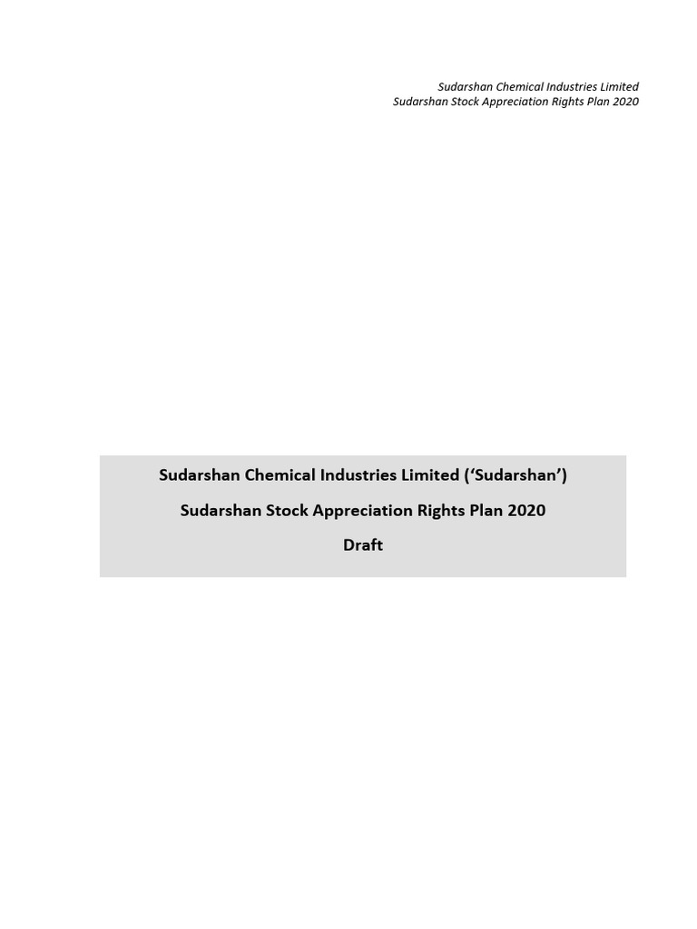 Sudarshan Stock Appreciation Rights Plan | PDF | Arbitration | Vesting