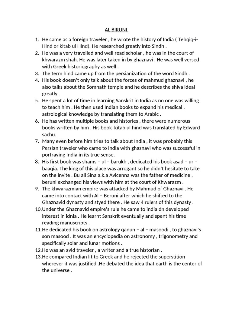 AL BIRUNI | PDF | Indian Religions