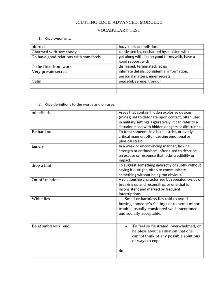 Advance Cut Edge Module 3 | PDF