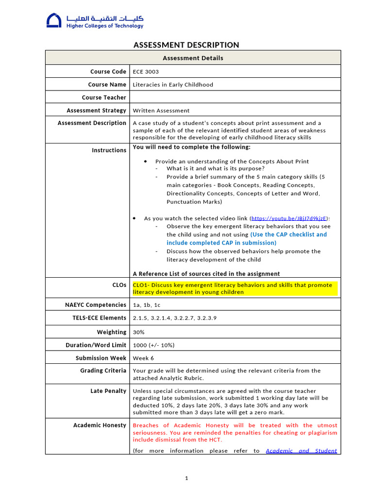 ECE 3003 Assessment 1 - 8.14.24 | PDF | Academic Dishonesty | Literacy