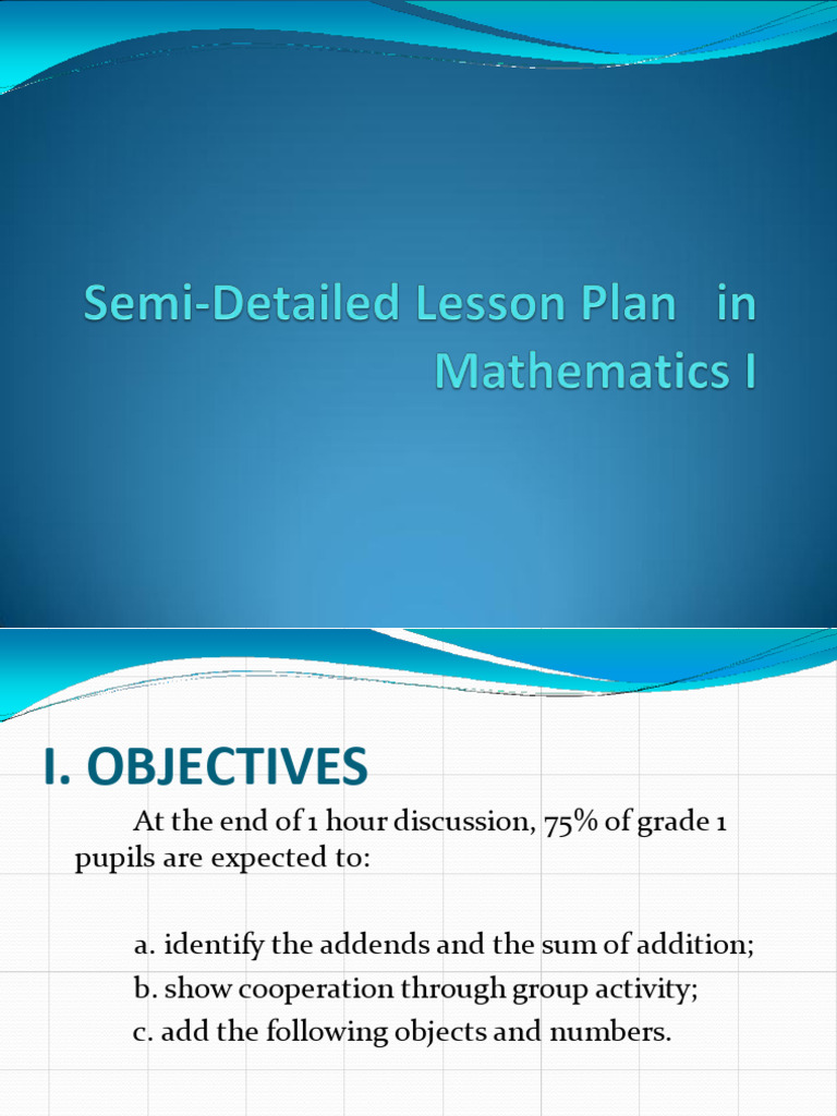 Semi Detailed Lesson Plan in Mathematics I | PDF