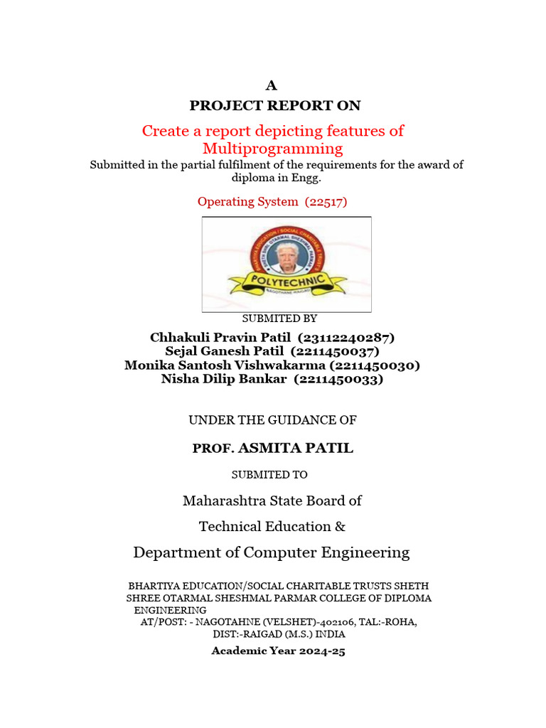 Osy Microproject | PDF | Operating System | Process (Computing)