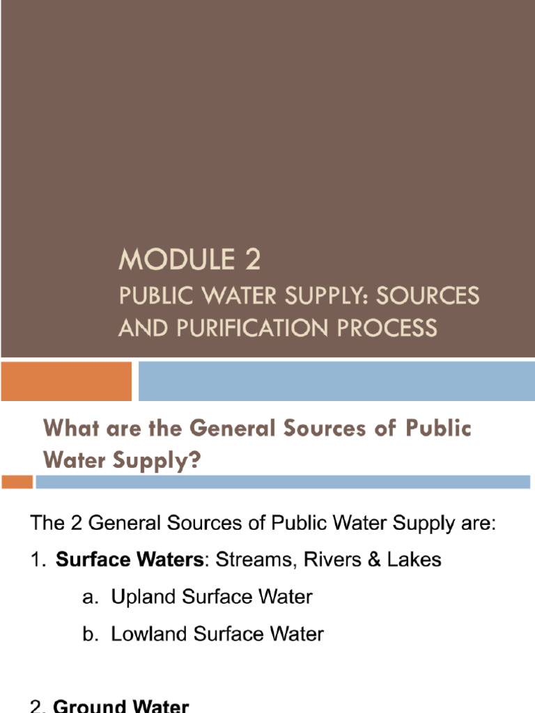 Module 3 - Public Water Supply - Treatment Process | PDF