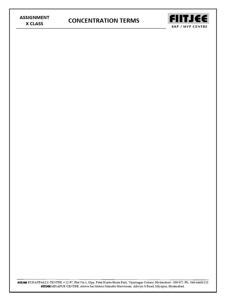 Chemistry Concentration Problems | PDF | Sodium Chloride | Acid