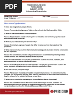 Class 8 Worksheet on Marginalisation | PDF | Social Exclusion