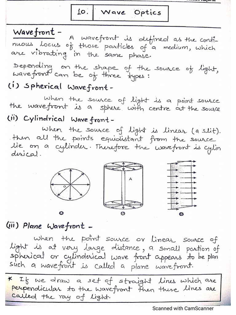 Wave Optics Class Notes | PDF