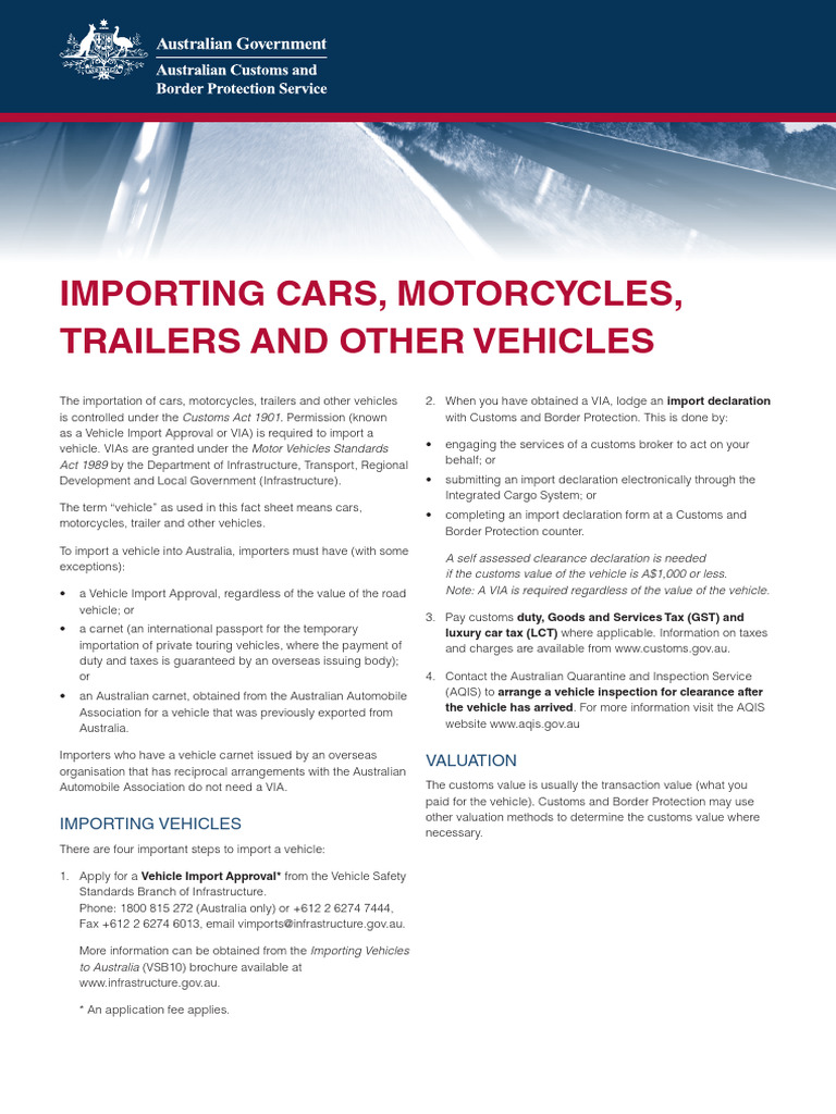 Importing Vehicle | PDF | Customs | Taxes
