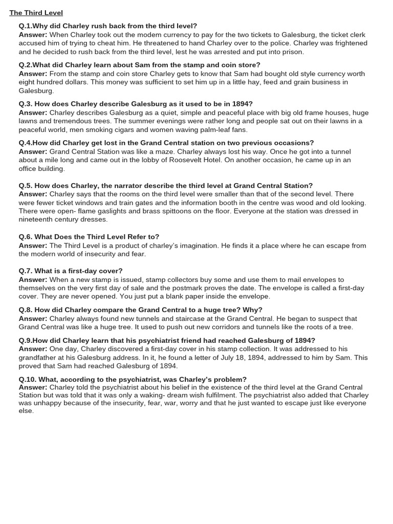 The Third Level-Q & A | PDF