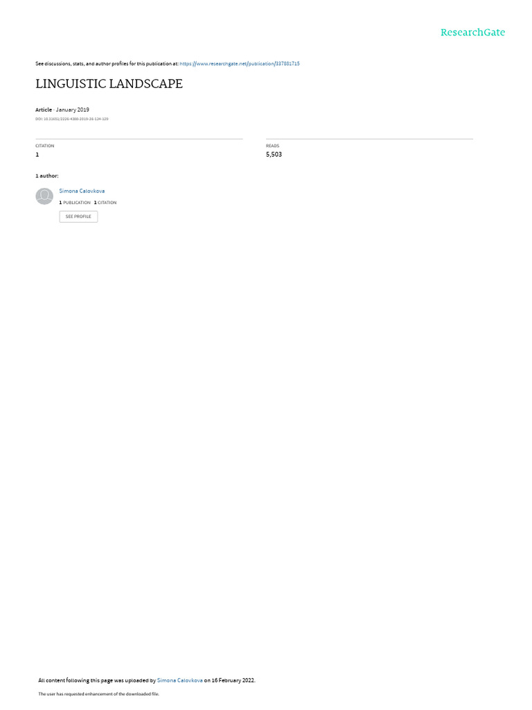 Linguistic Landscape | PDF | Linguistics | Semiotics