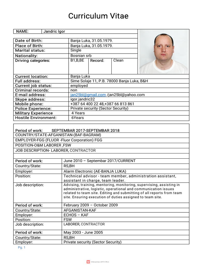 contract cv 2023 | PDF