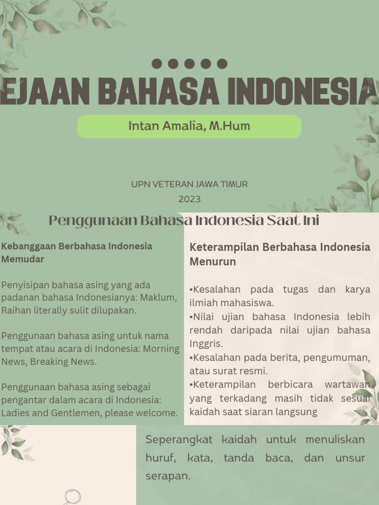 Ejaan Bahasa Indonesia | PDF