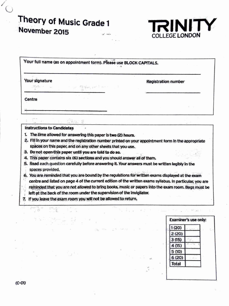 May 2010 Trinity Question Paper | PDF