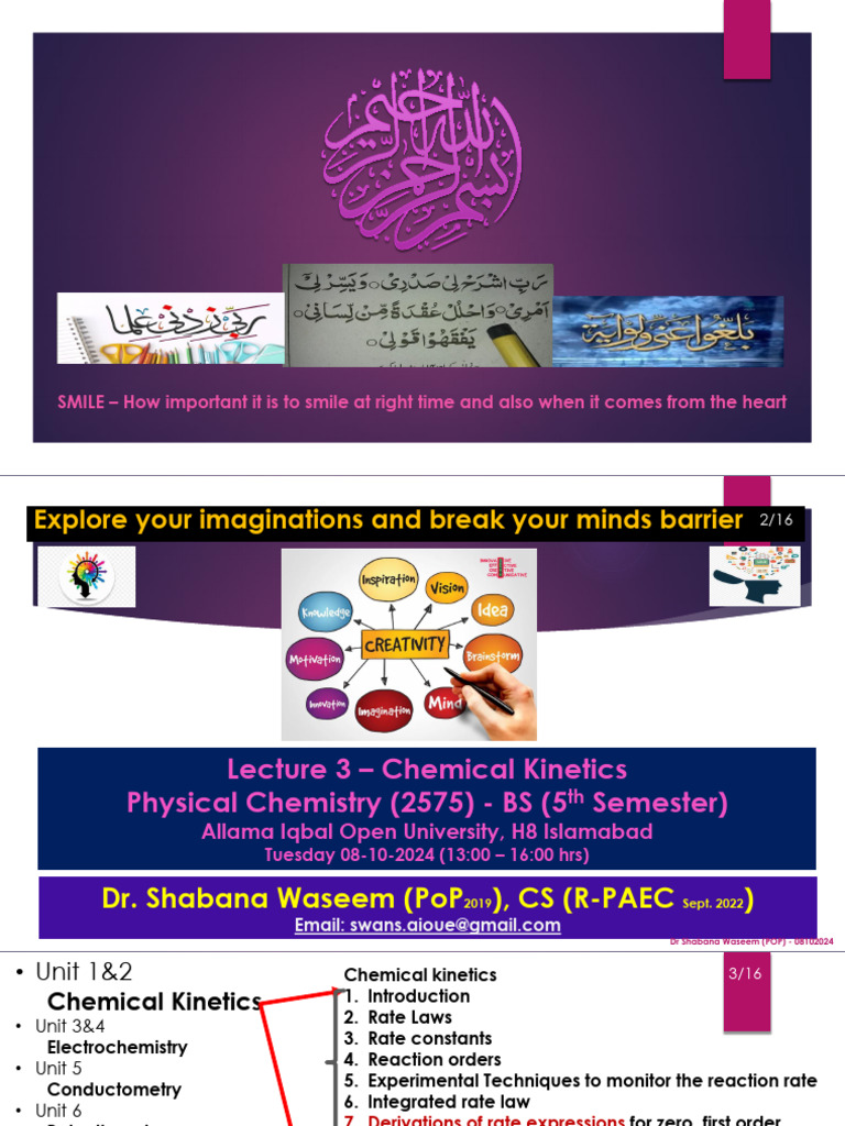 Lecture 3 BS5-AIOU-08102024 | PDF | Reaction Rate | Activation Energy