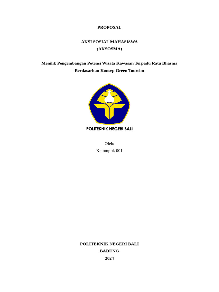 LAMPIRAN CONTOH PROPOSAL (Contoh) | PDF