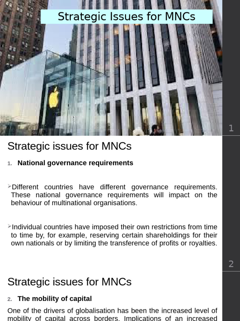 Unit 2.2 - Strategic Issues For MNCs Final | PDF | Taxes | Private Sector