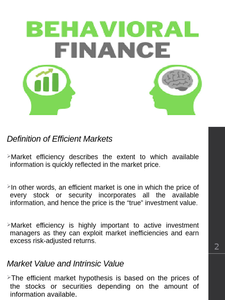 Unit 1 3 Behavioural Finance And Efficient Market Hypothesis Pdf