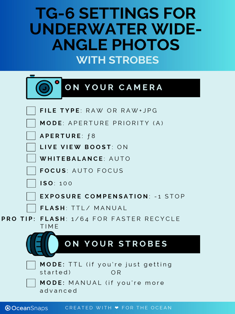 TG-6 Underwater Photography Settings | PDF