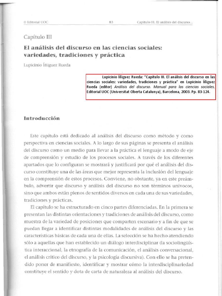 Análisis del discurso en ciencias sociales | PDF | Filosofía