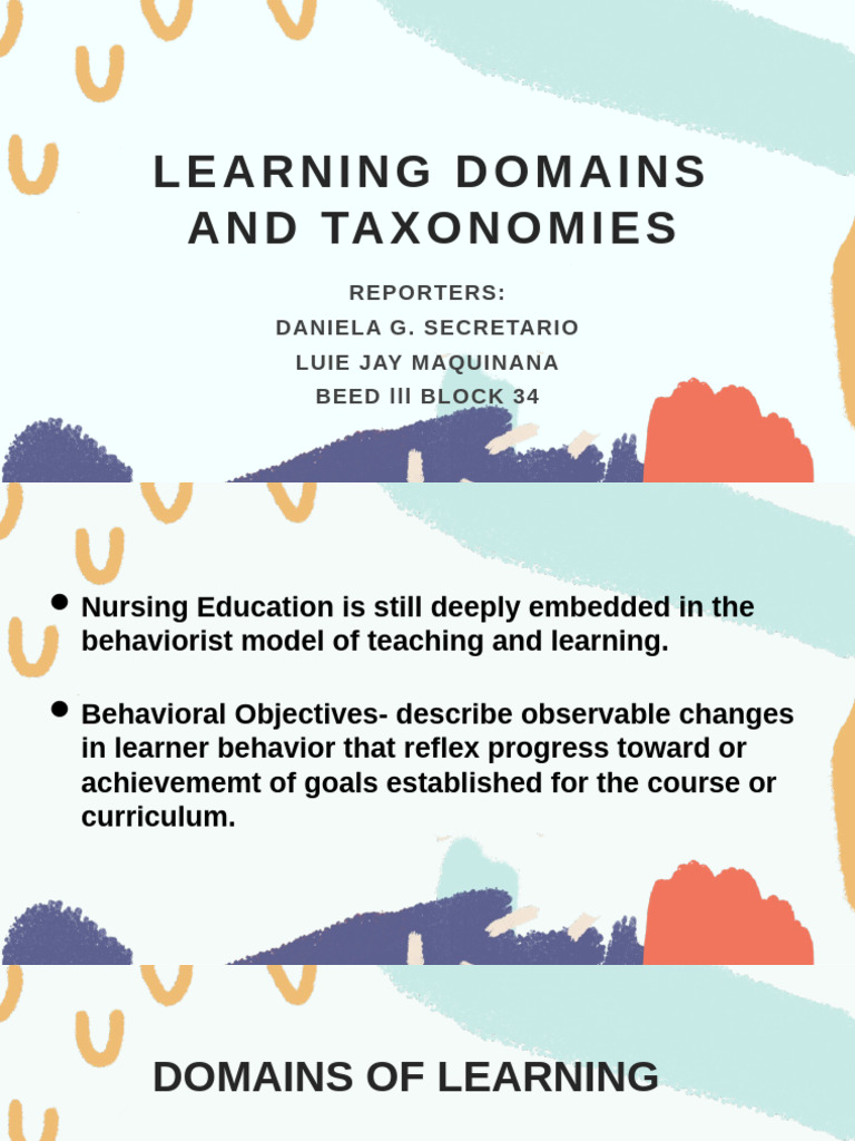 Learning Domains & Taxonomies Guide | PDF | Learning | Behavior