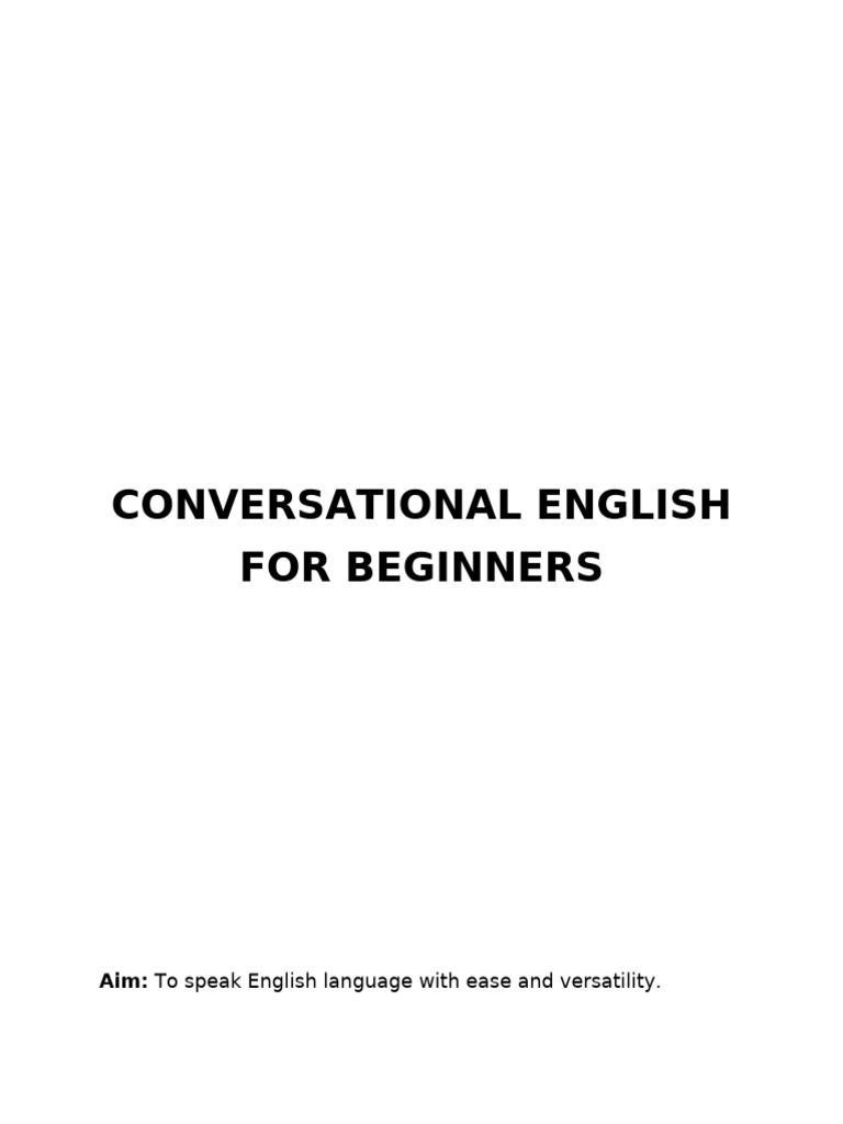 Beginner's Guide to Conversational English | PDF | Learning | Teachers