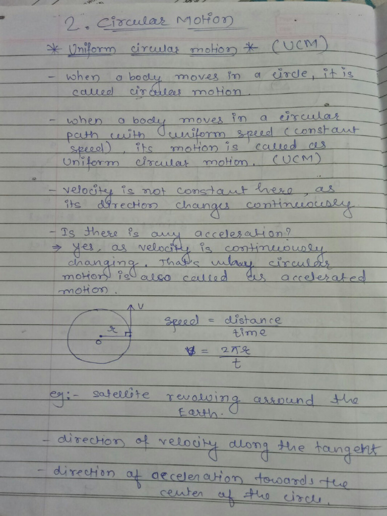 Circular Motion Notes | PDF