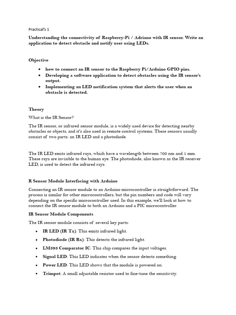 Practcal 1 | PDF | Infrared | Light Emitting Diode
