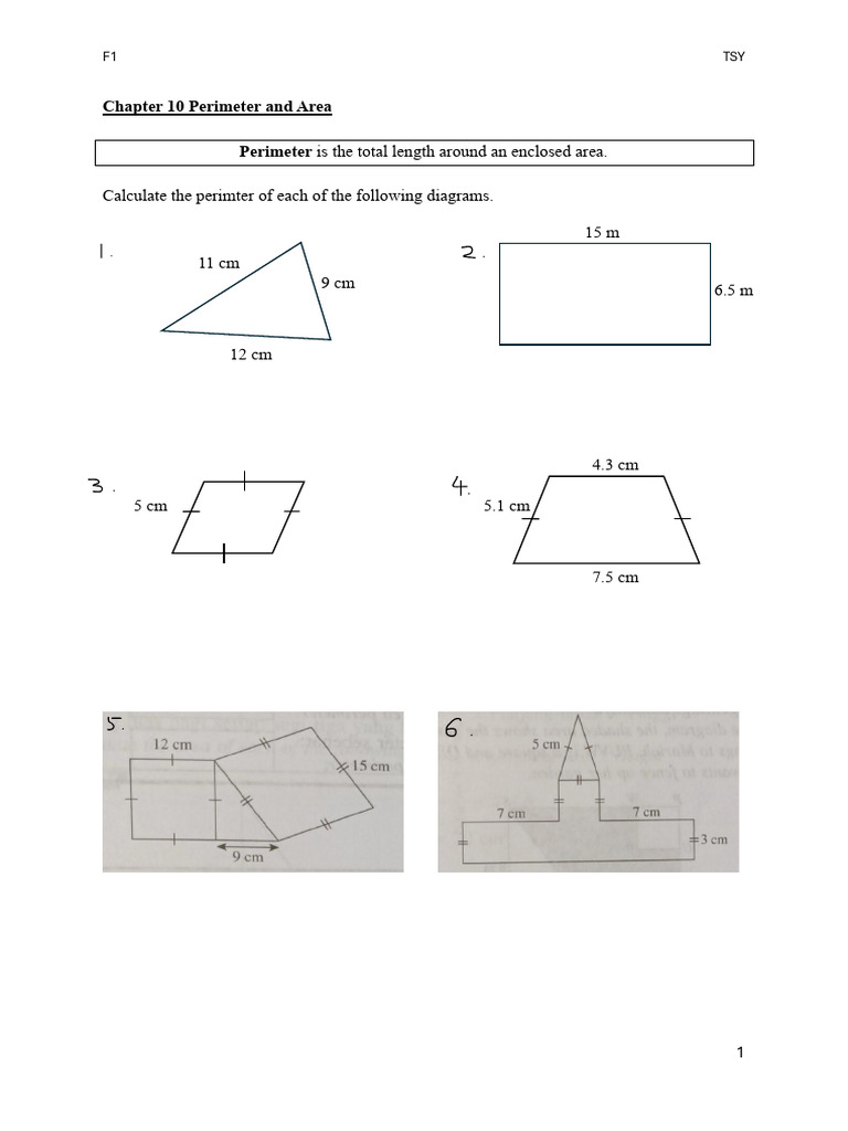Chapter 10 Perimeter and Area | PDF | Area | Rectangle