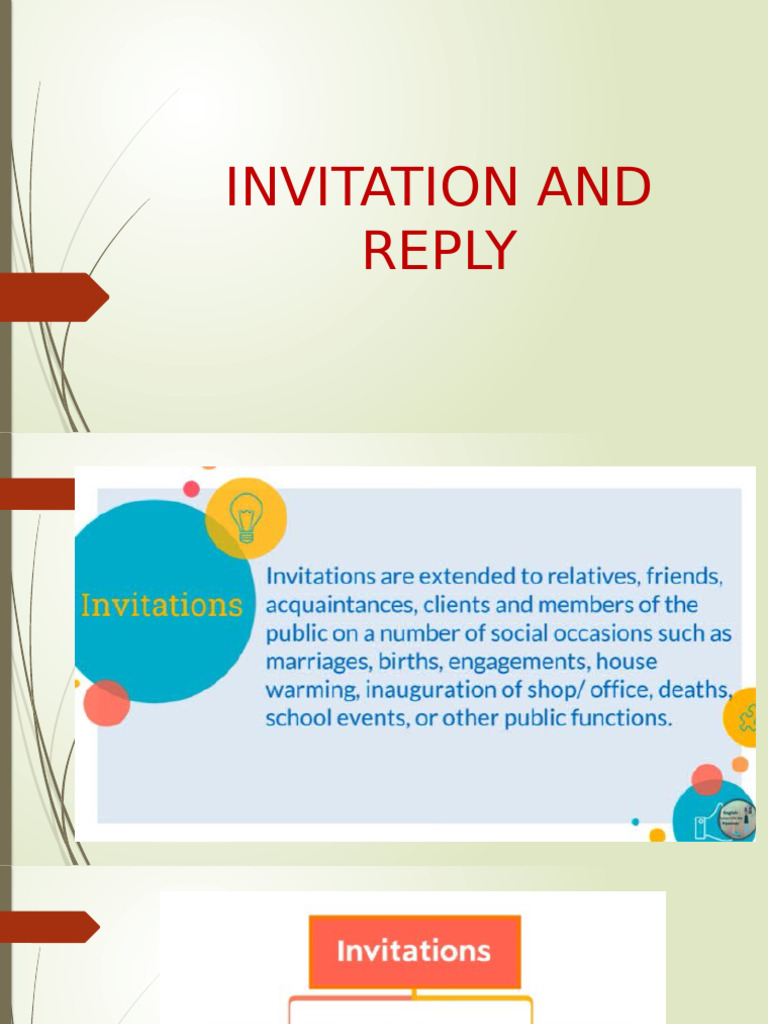 Invitations and Replies Gr12 | PDF