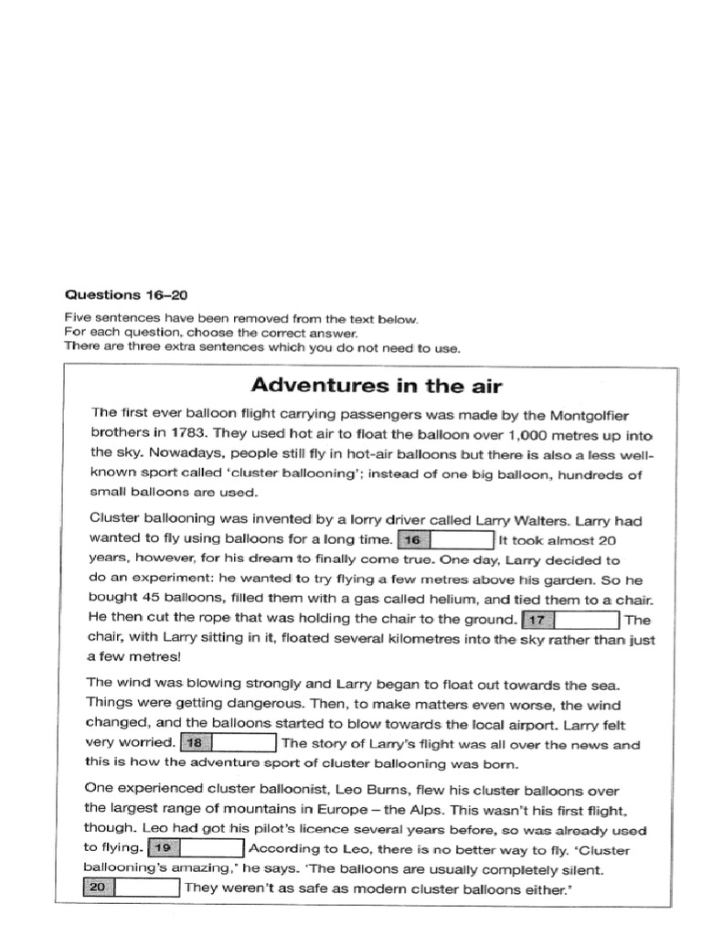 Reading B1 Red Book Test 2 Part 4 | PDF