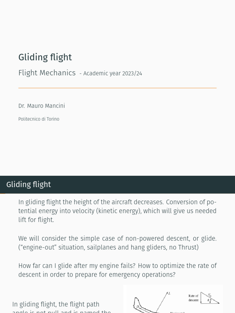 5-Gliding - Flight - Lectures | PDF | Flight | Gliding