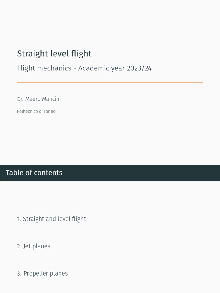 2-Straight Level Flight Lectures | PDF | Flight | Drag (Physics)