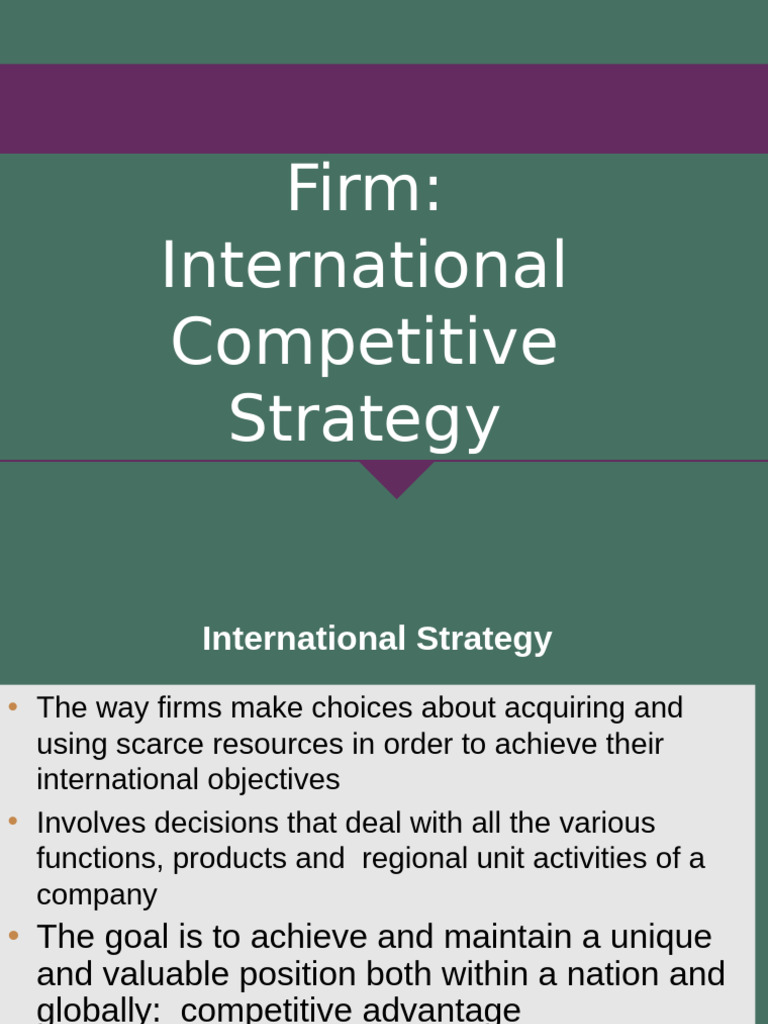 6 Firm International Competitive Strategy | PDF | Strategic Management ...
