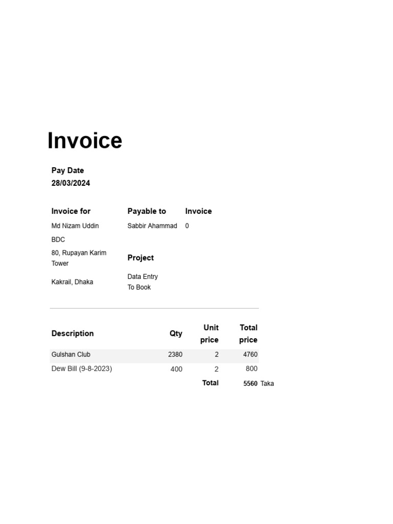Data Entry Bill | PDF