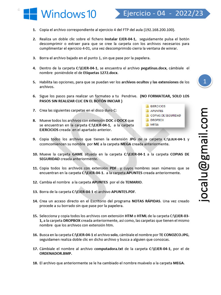 Ejercicio de Windows 10-04 | PDF | Archivo de computadora | Ventana (informática)