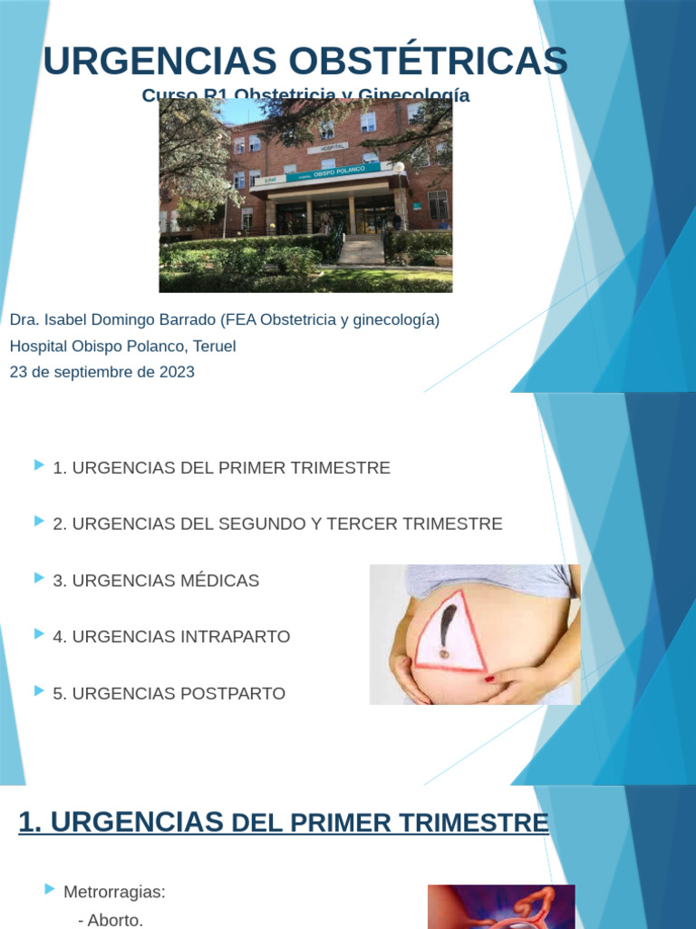 PONENCIA R1 URG.OBS. 2023 | PDF | El embarazo | Parto