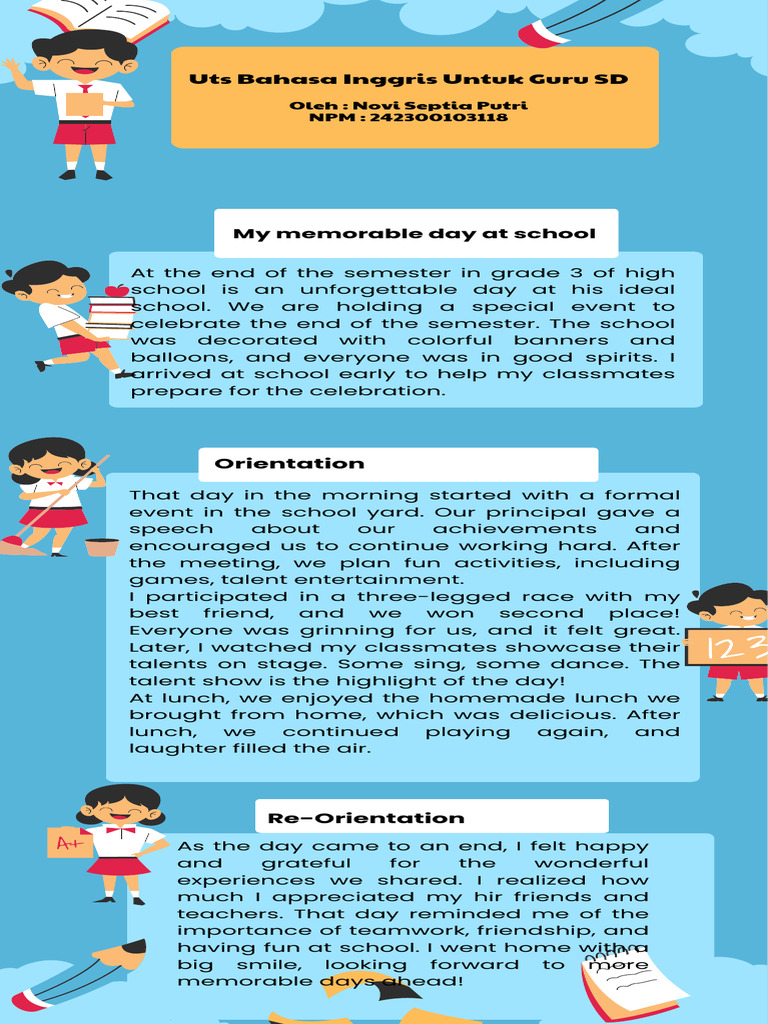 UTS Bahasa Inggris Untuk Guru SD (Novi Septia Putri 242300103118) | PDF ...