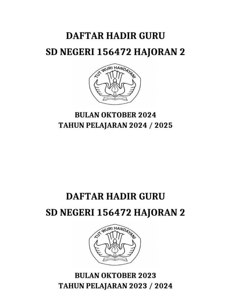 Daftar Hadir Guru SD Negeri 156472 | PDF | Agama & Spiritualitas