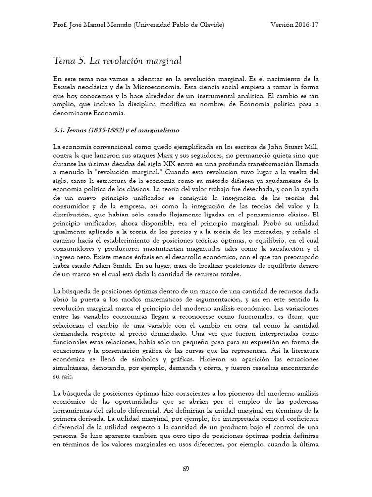 Notas Técnicas (Tema 5) La Reviolución Marginal | PDF | Ciencias económicas | Monopolio