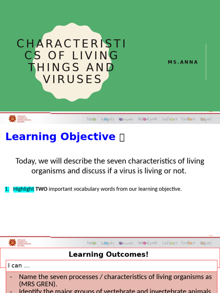 2.characteristics of Living Things and Viruses | PDF | Wellness